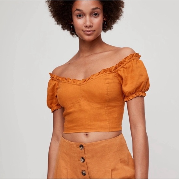 Aritzia | Tops | Aritzia Wilfred Wander Blouse Crop Top | Poshmark